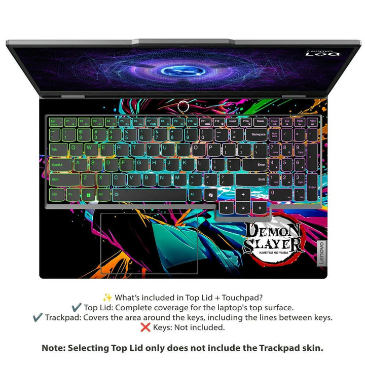 Demon Slayer Anime 3D Embossed Laptop Skin | Buy Online Now – SkinsLegend