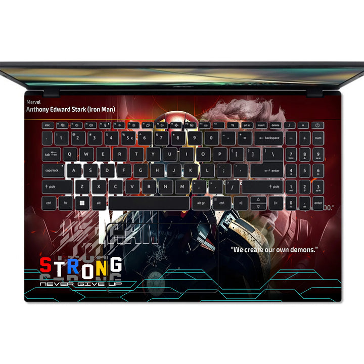 Iron Man Stark Never Settle 3D Embossed Laptop Skin | Buy Online Now ...
