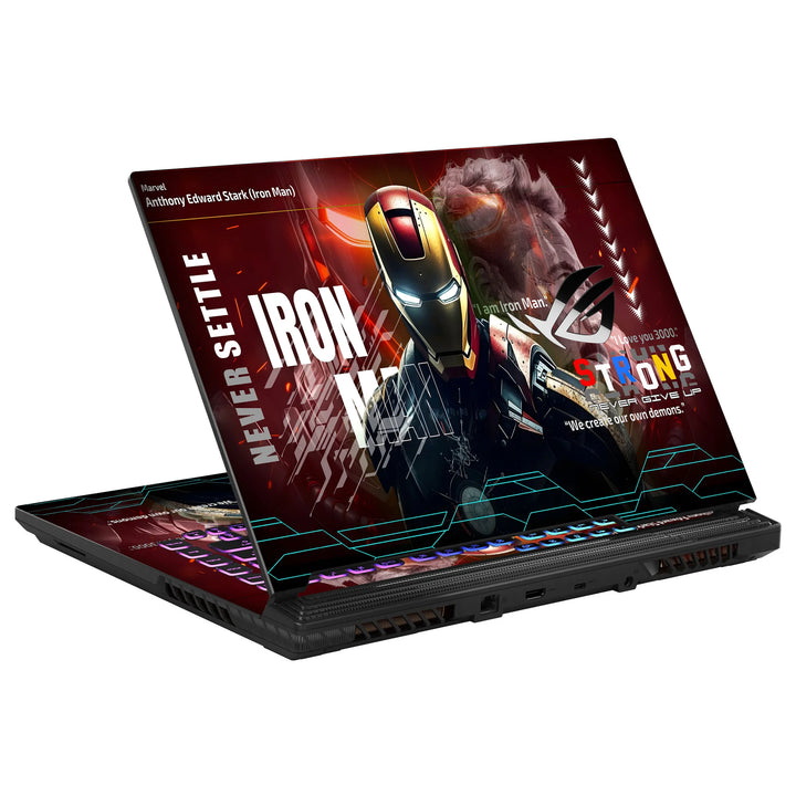 Iron Man Stark Never Settle 3D Embossed Laptop Skin | Buy Online Now ...