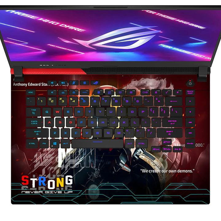 Iron Man Stark Never Settle 3D Embossed Laptop Skin | Buy Online Now ...