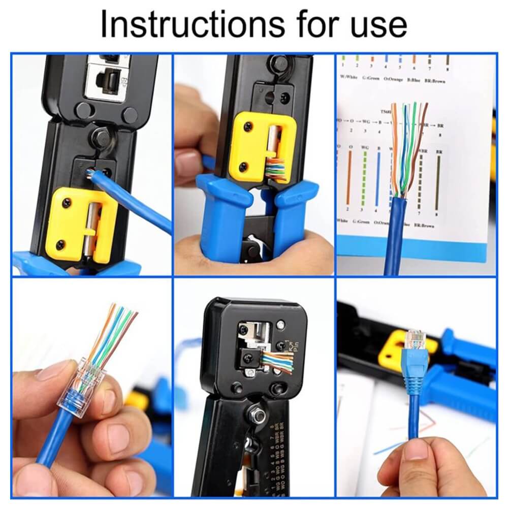 Ultimate Pass Through RJ45 Crimping Tool Kit | Create High-Quality ...