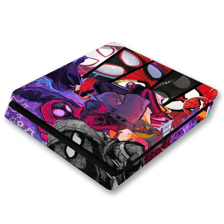 Spiderverse Neon Collage PS4 Skin | 3D Embossed Textured Wrap – SkinsLegend