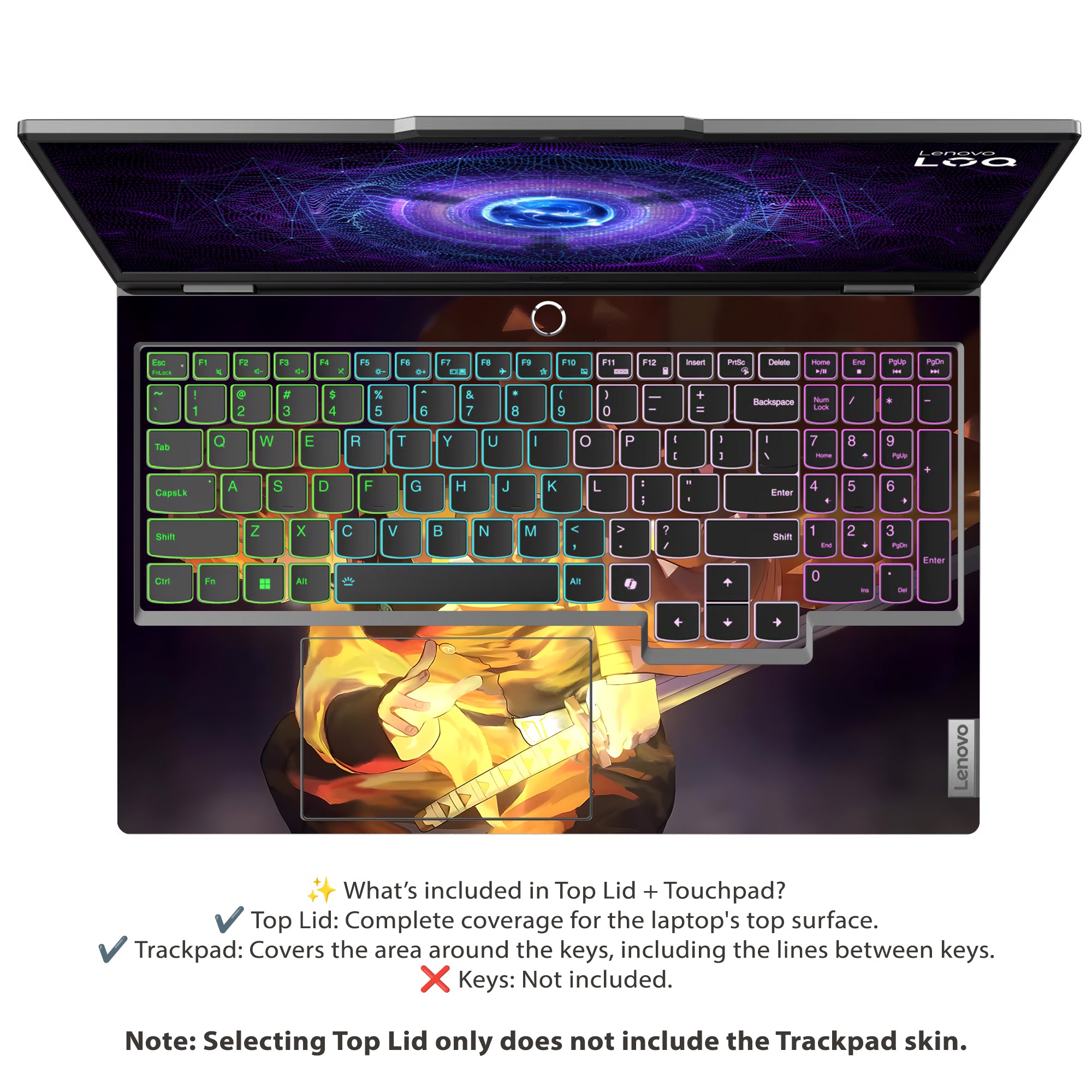Shop Zenitsu Agatsuma Demon Slayer Anime Laptop Skin for Lenovo LOQ ...