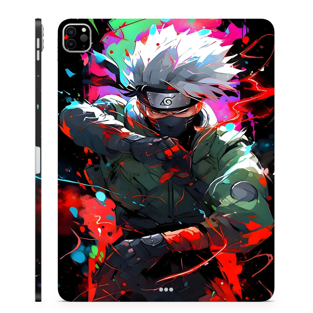 3D Embossed Tablet Skin - Kakashi Neon Ink Splash Art – SkinsLegend