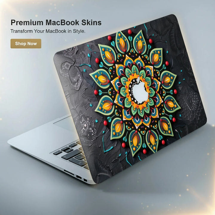 Ornate Green and Orange Mandala Laptop Skin for MacBook | Buy Online ...