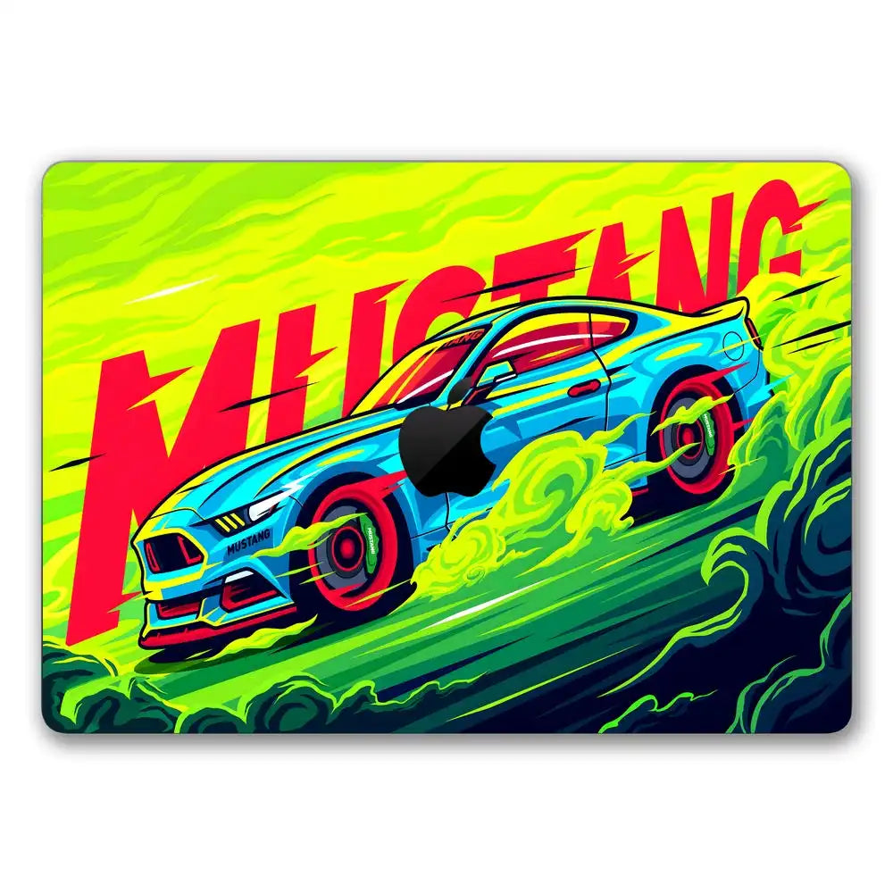 Ford Mustang Neon Green Laptop Skin for MacBook | Buy Online Now ...