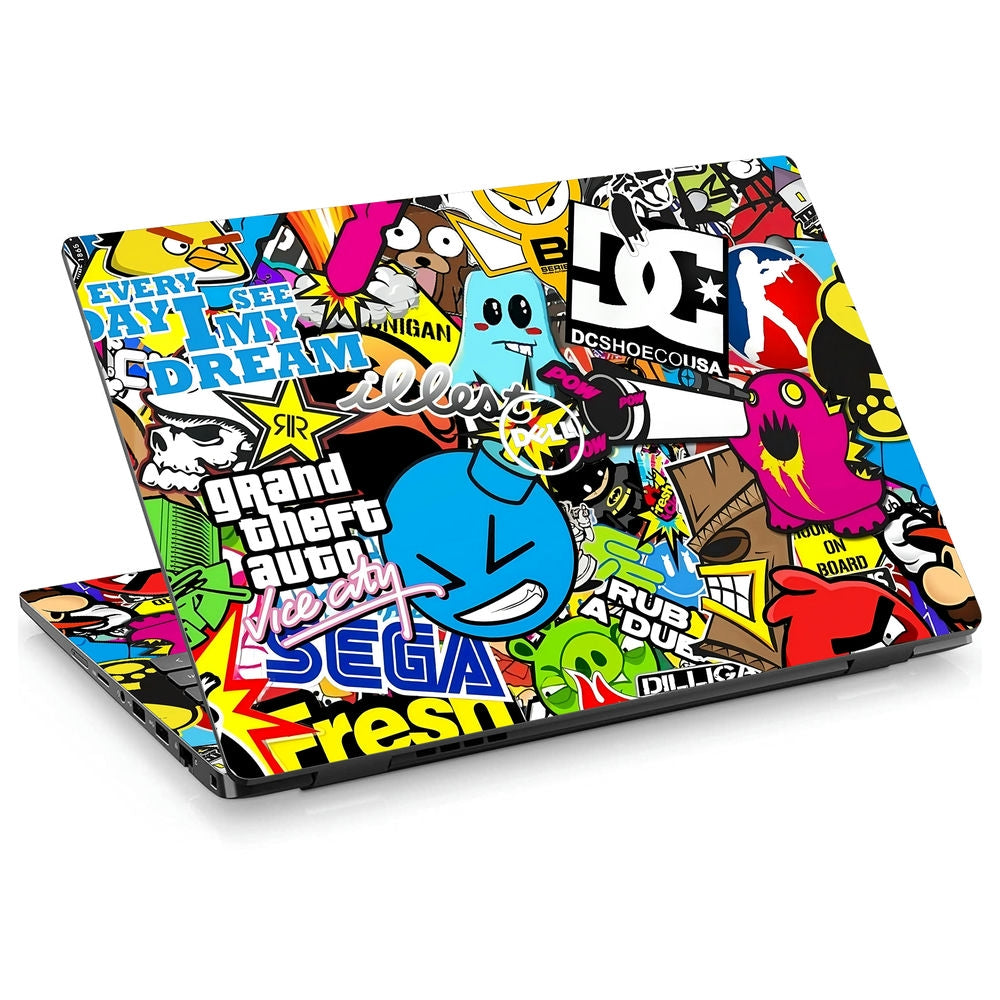 Shop DC Sticker Bomb Laptop Skin for Dell | Buy Online Now – SkinsLegend