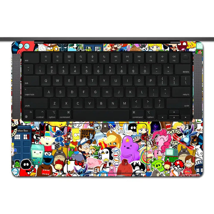 Cute Cartoon Characters Sticker Bomb Laptop Skin for MacBook | Buy ...