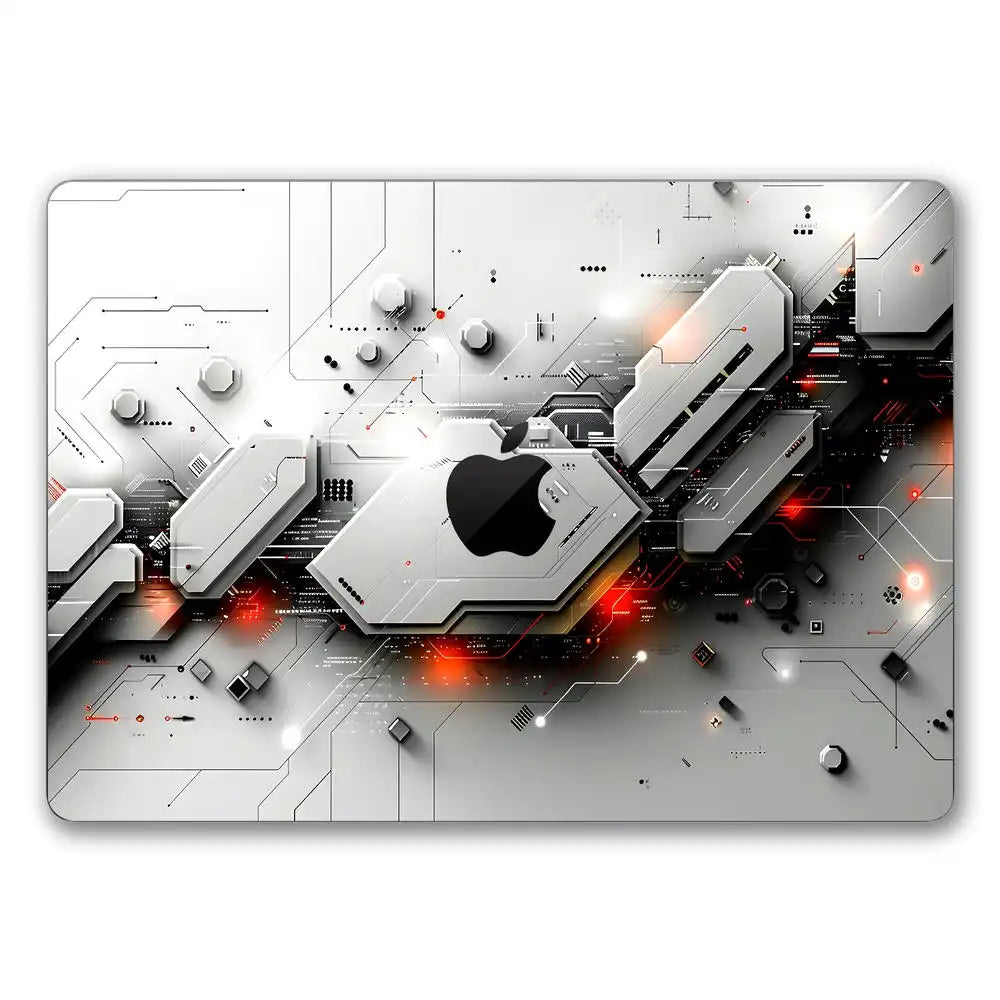 Monochrome Mechanical Gear Abstract Laptop Skin for MacBook | Buy ...