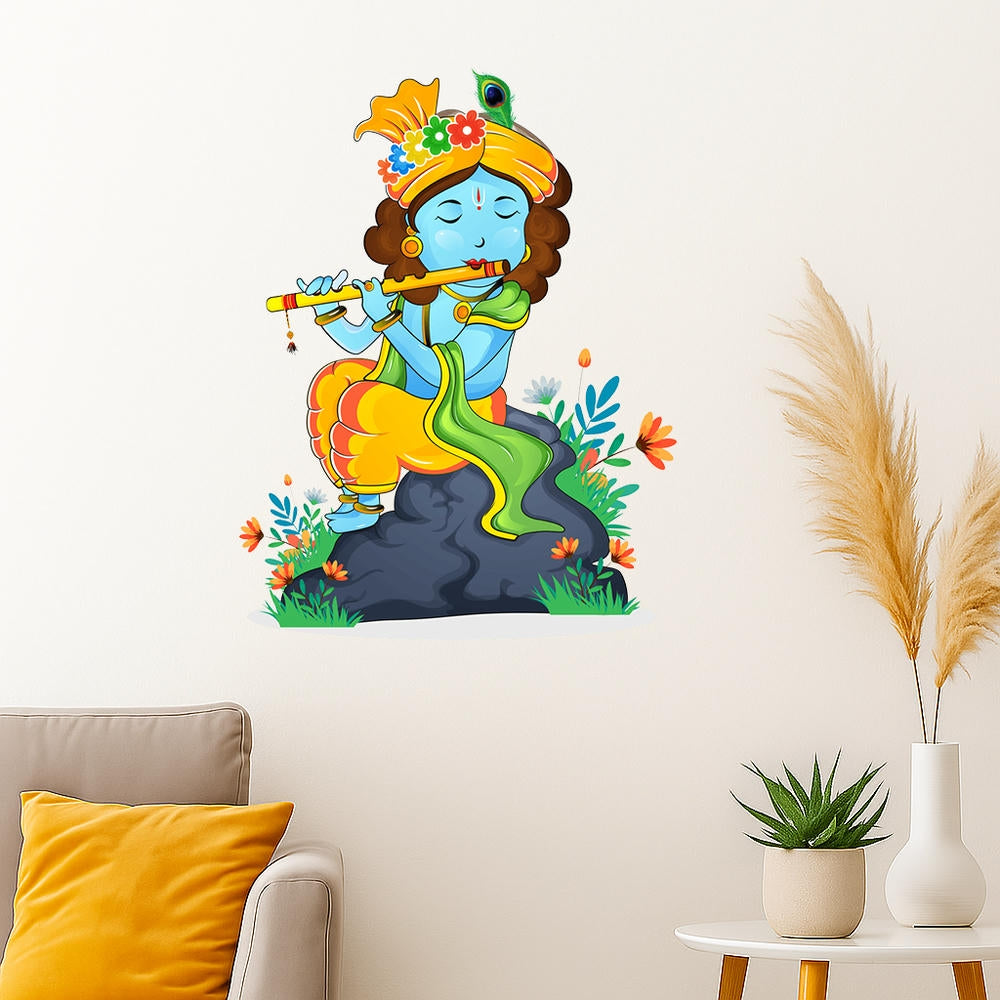 Lord Krishna Flute Premium Large Size Wall Decal | Buy Online Now ...