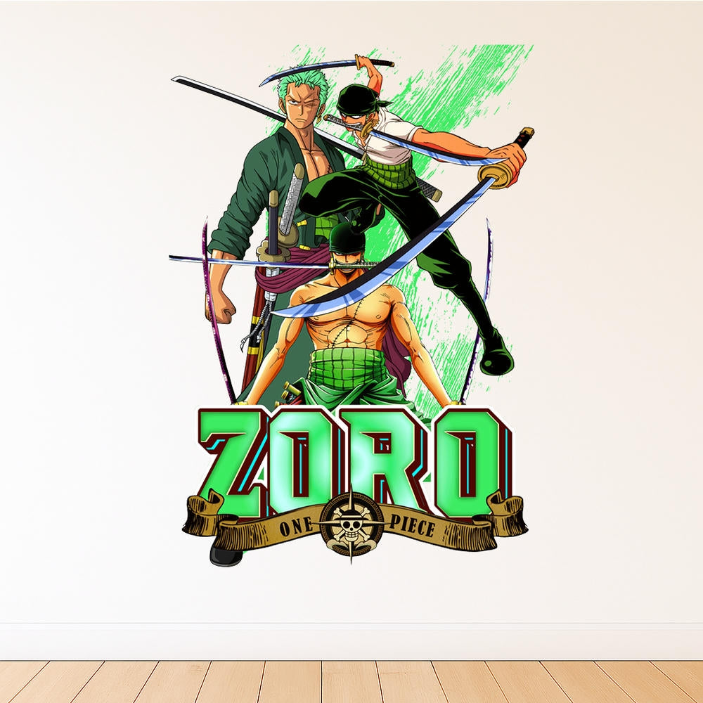 Zoro Swordsman Premium Large Size Wall Decal | Buy Online Now – SkinsLegend