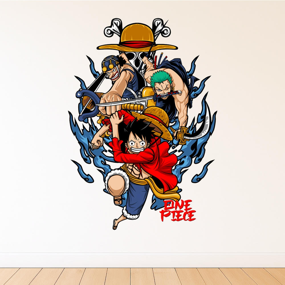 Luffy Crew Battle Premium Large Size Wall Decal | Buy Online Now ...