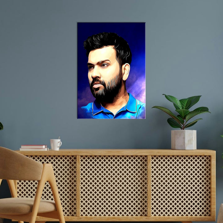 High-Quality Metal Posters - Indian Cricketer Rohit Sharma RS01 ...