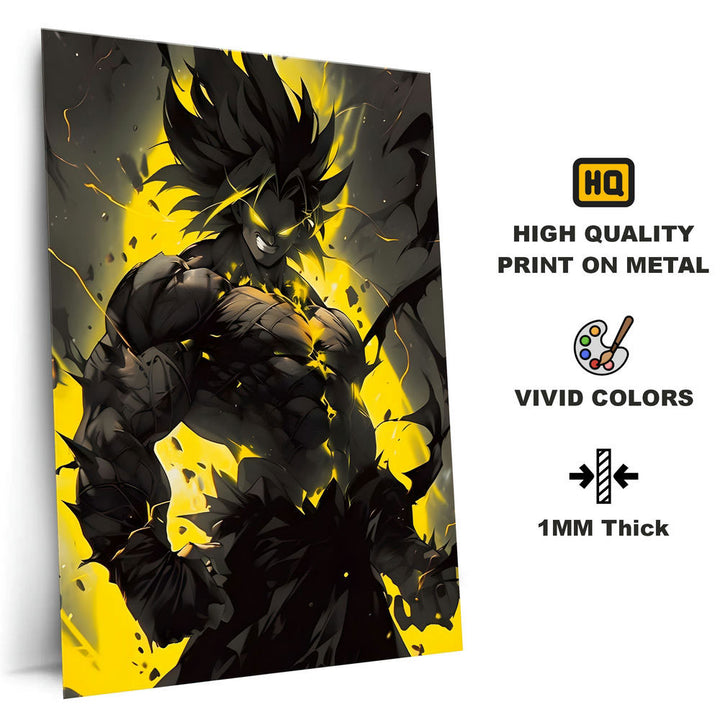 High-Quality Metal Posters - Anime Goku Yellow | Vibrant Colors & Sharp ...