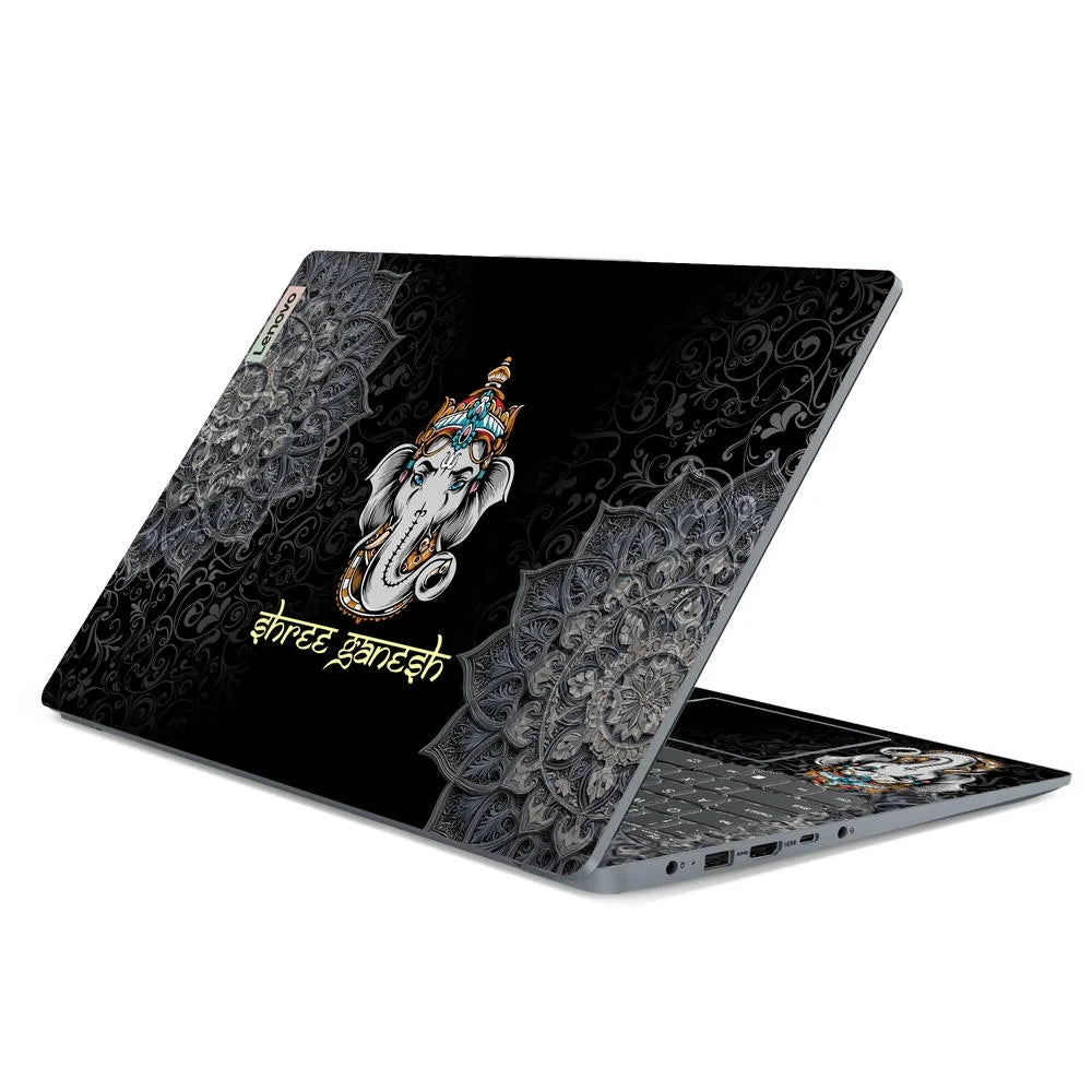 Golden Ganesha Art 3D Embossed Laptop Skin | Buy Online Now – SkinsLegend
