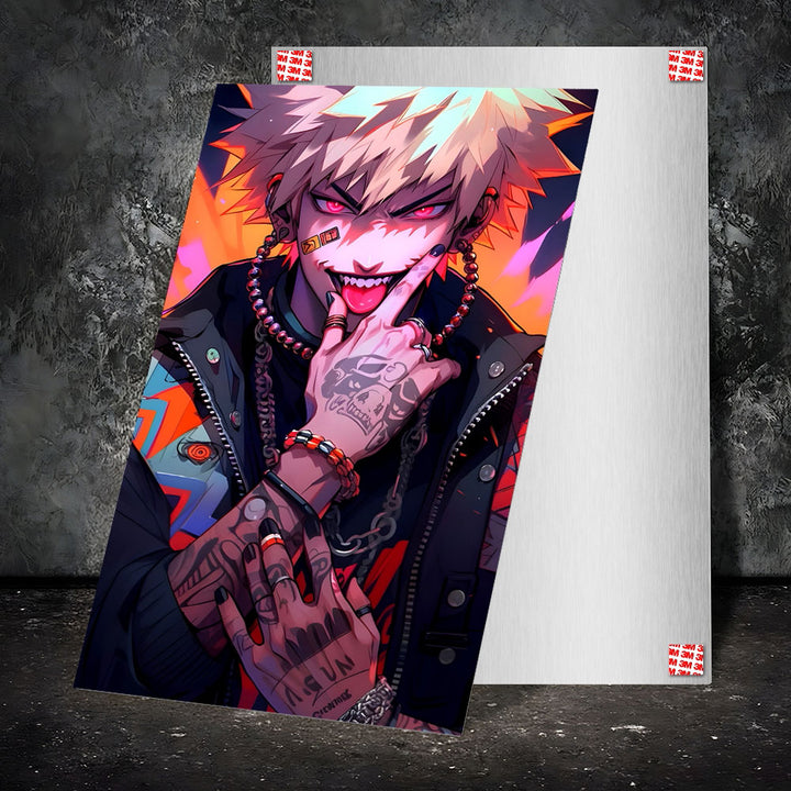 High-Quality Metal Posters - Anime Smiling Rebel | Vibrant Colors ...