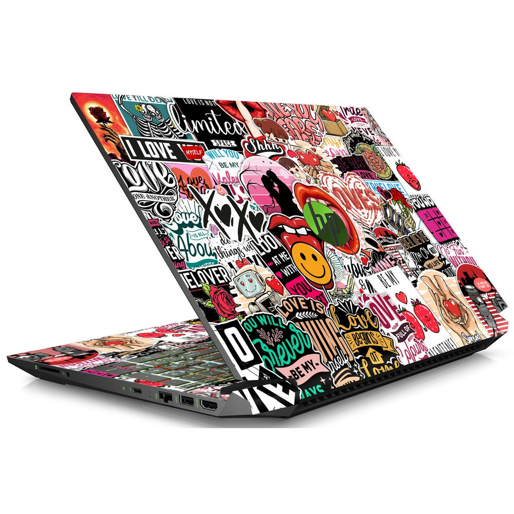 Shop Love Sticker Bomb Laptop Skin for HP | Buy Online Now – SkinsLegend
