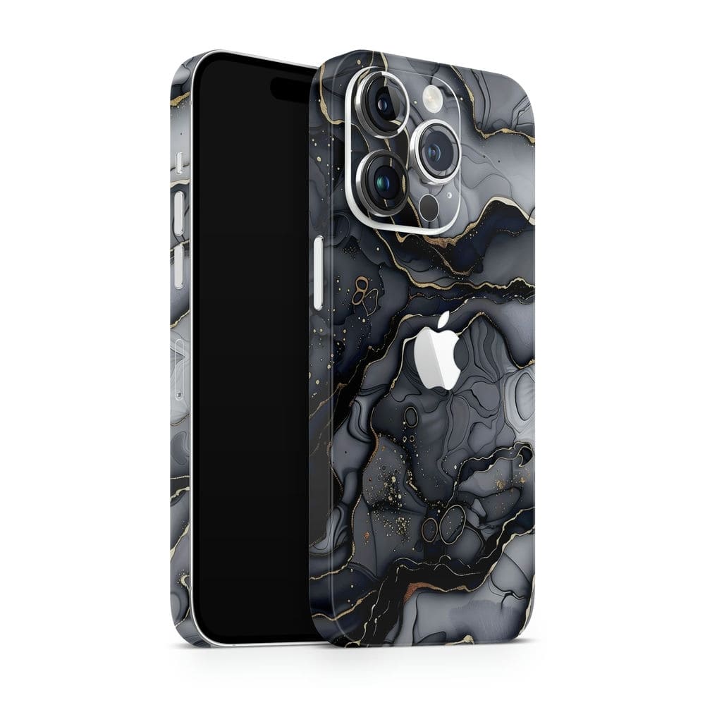 Apple iPhone Skin Wrap - Black Marble Golden Highlighter – SkinsLegend