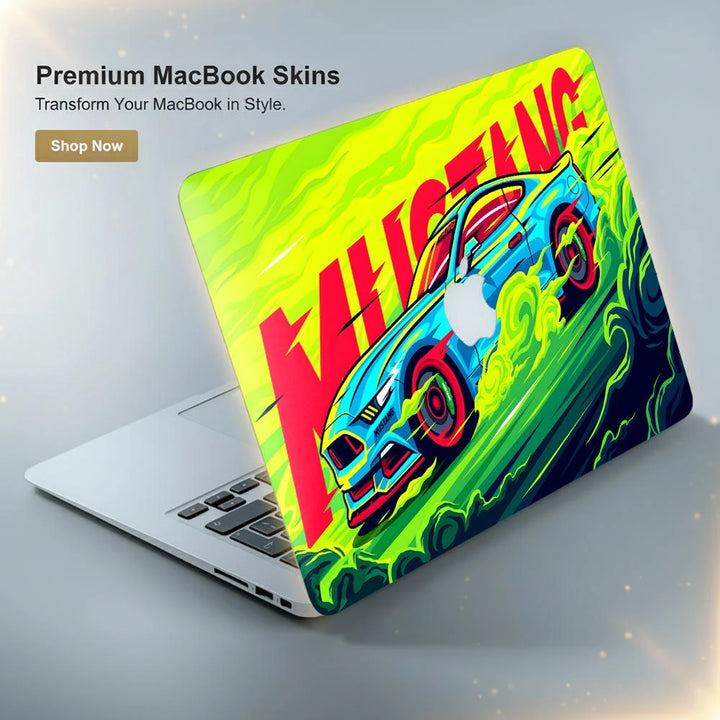 Ford Mustang Neon Green Laptop Skin for MacBook | Buy Online Now ...