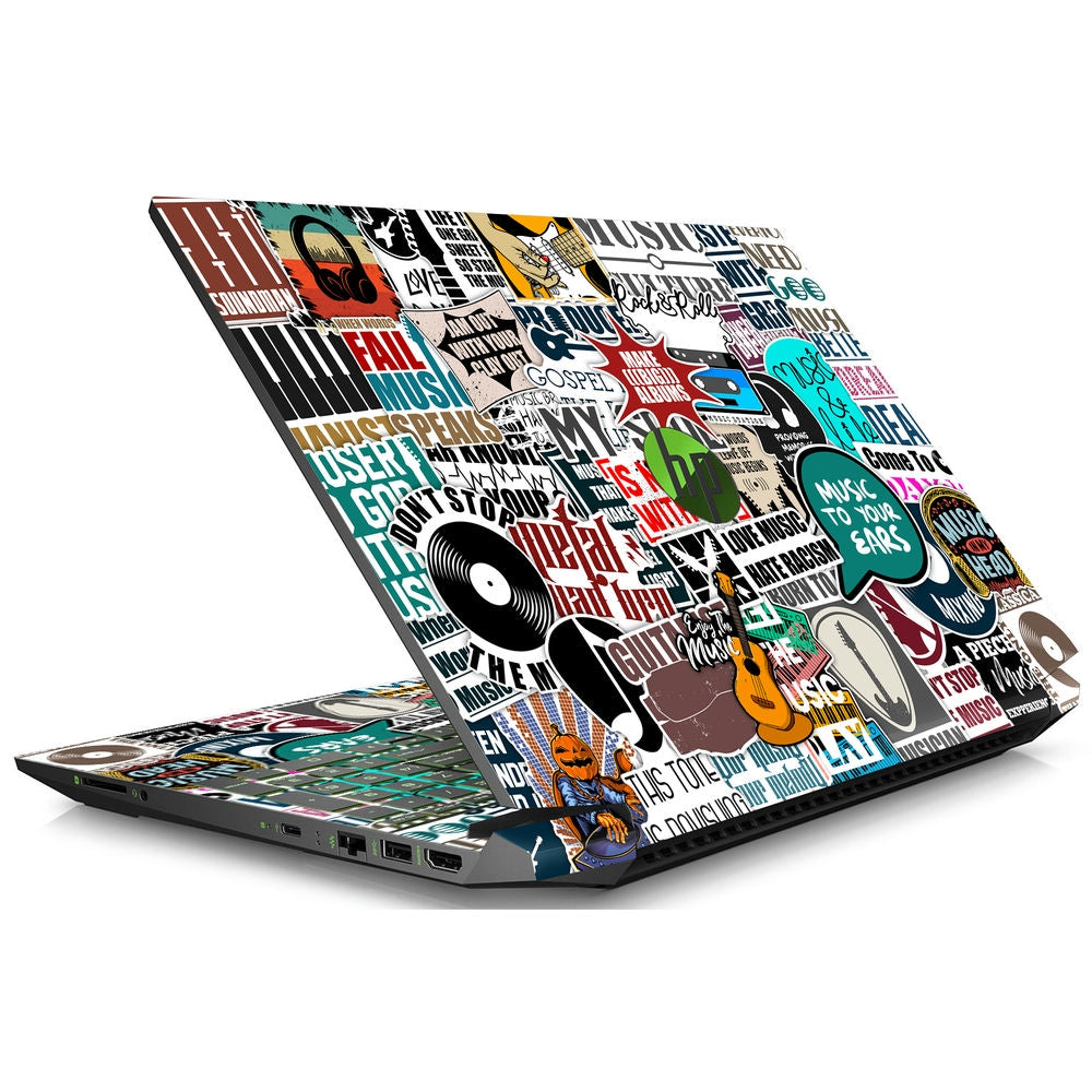 Shop Music Sticker Bomb Laptop Skin for HP | Buy Online Now – SkinsLegend