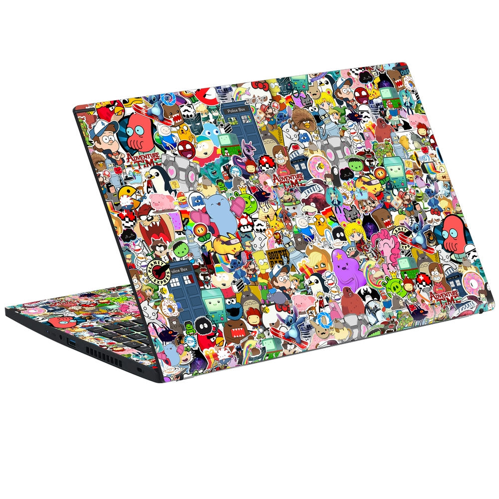 Shop Adventure Time Sticker Bomb Laptop Skin for Acer | Buy Online Now ...