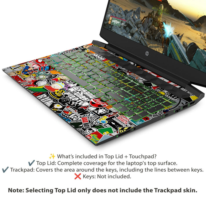Shop Sticker Bomb Laptop Skin for HP | Buy Online Now – SkinsLegend