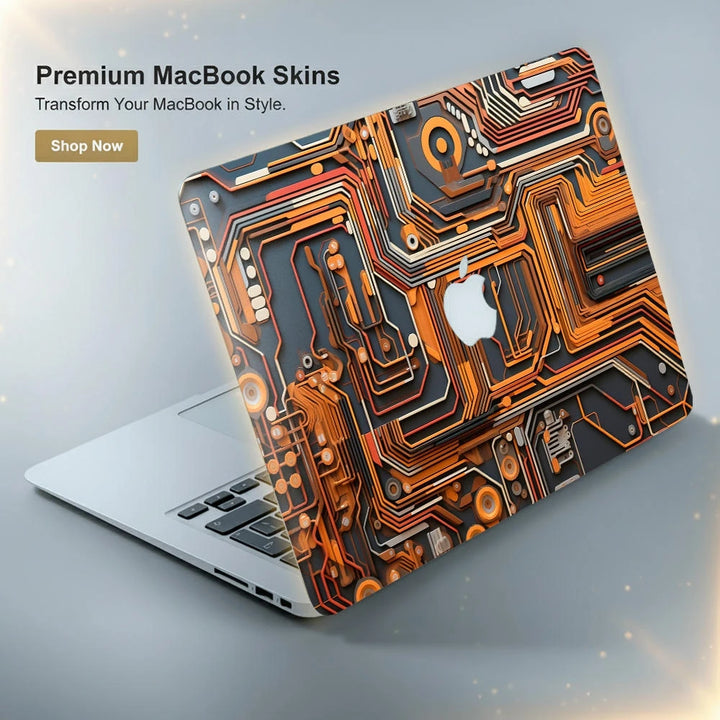 Tech Orange Geometric Laptop Skin for MacBook | Buy Online Now ...