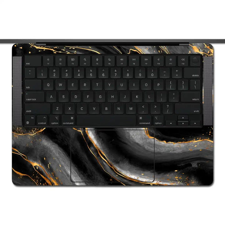 Black and Gold Marbled Texture Laptop Skin for MacBook | Buy Online Now ...