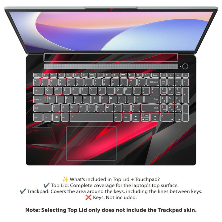 Shop Black Red 3D Pattern Laptop Skin for Lenovo | Buy Online Now ...