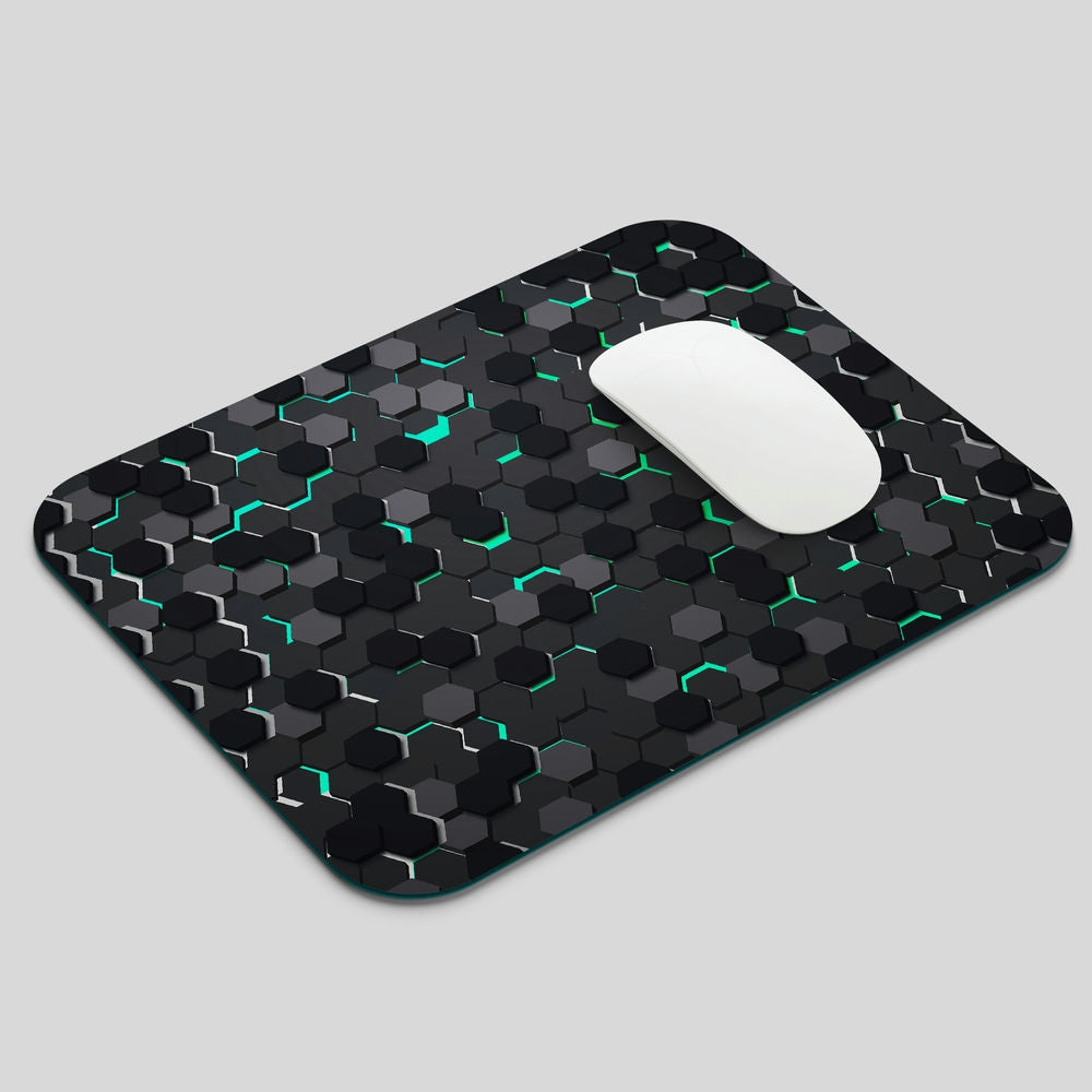 Stylish Hexagon GlowAbstract Fluid Art Mouse Pad - Premium Desk ...