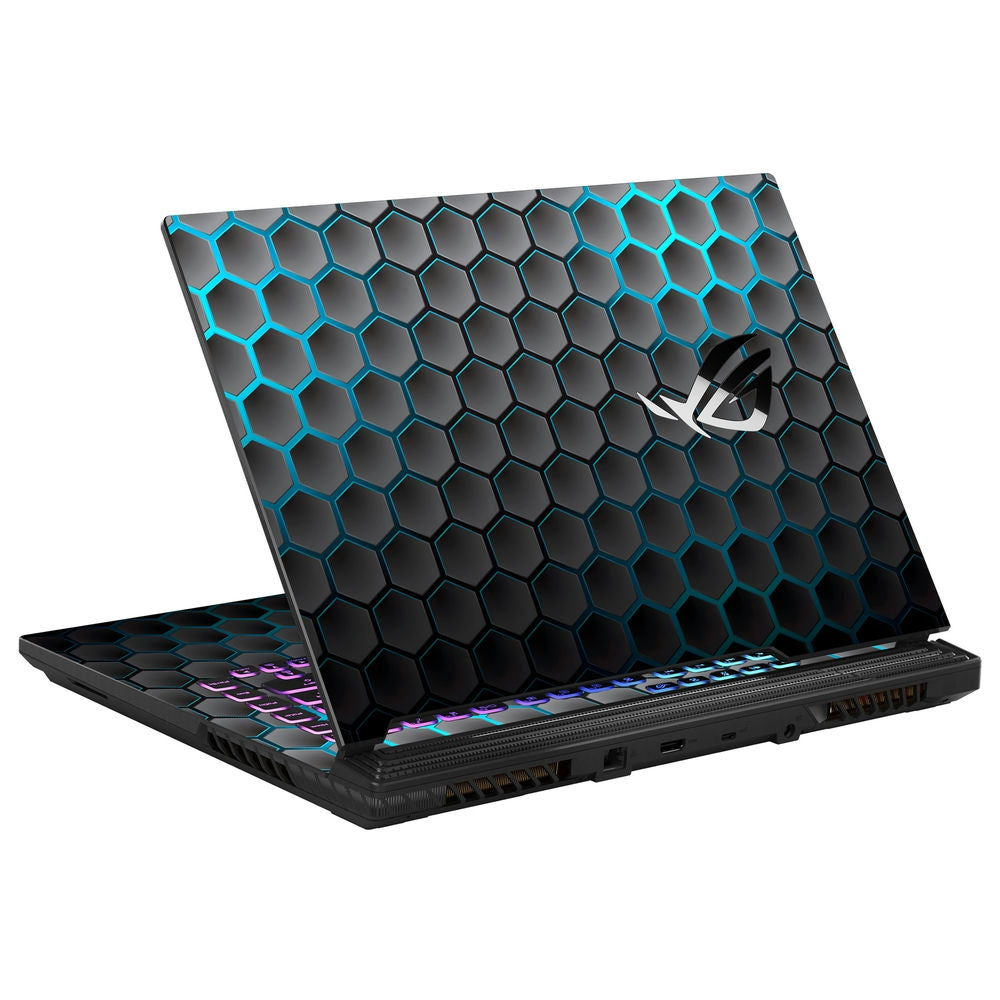 Shop Neon Blue Black Honeycomb Laptop Skin for Asus | Buy Online Now ...