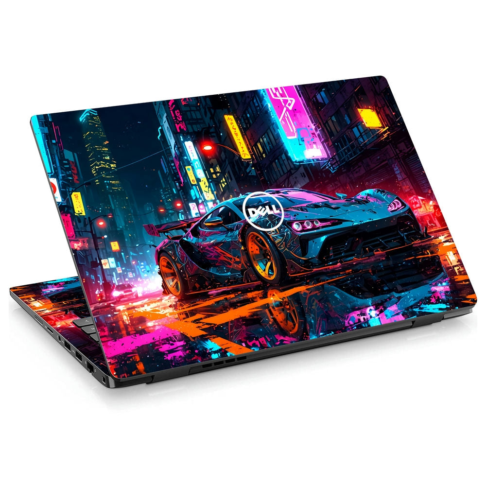 Shop Neon Supercar Chase Laptop Skin for Dell | Buy Online Now ...