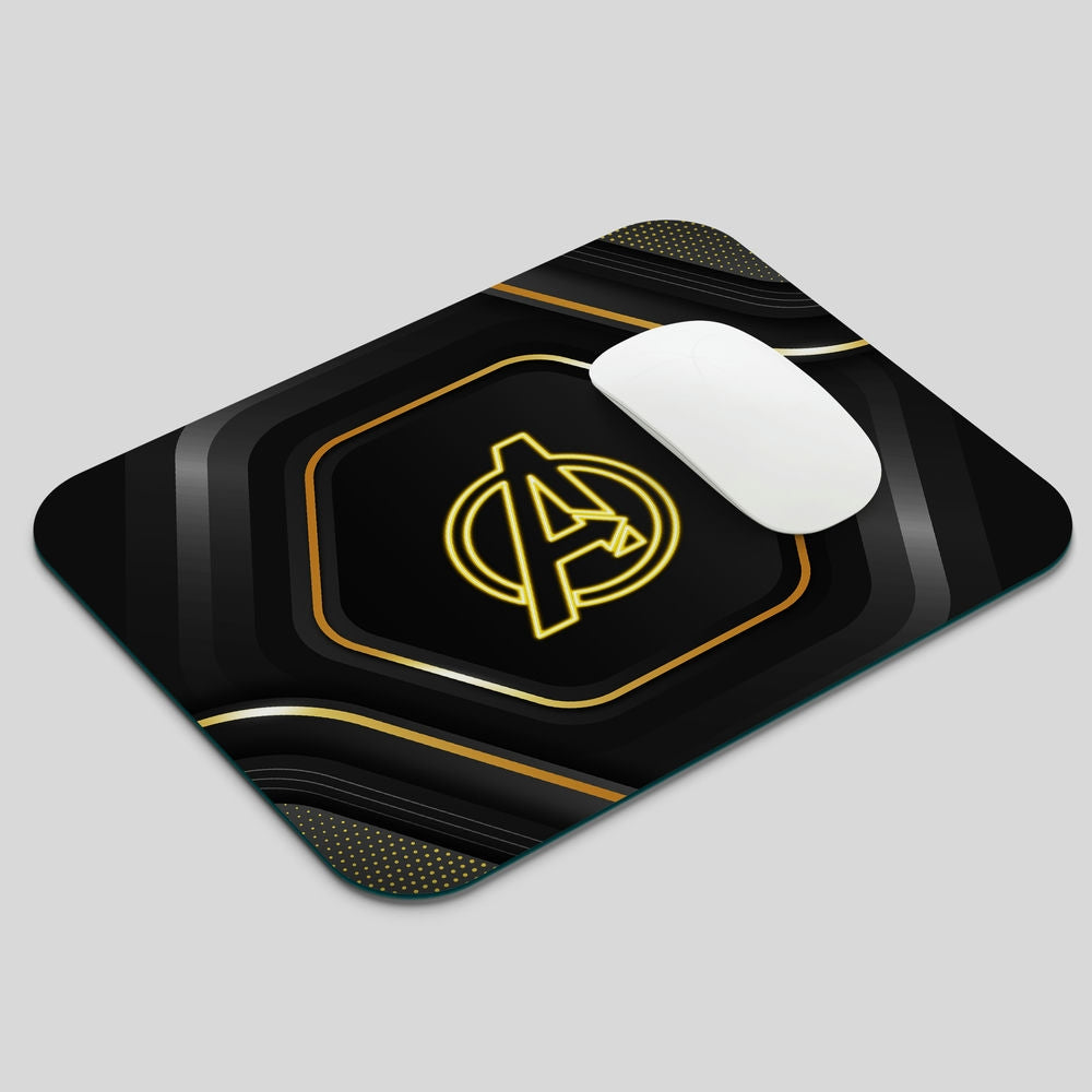 Stylish Avengers Gold Black LogoAbstract Fluid Art Mouse Pad - Premium ...