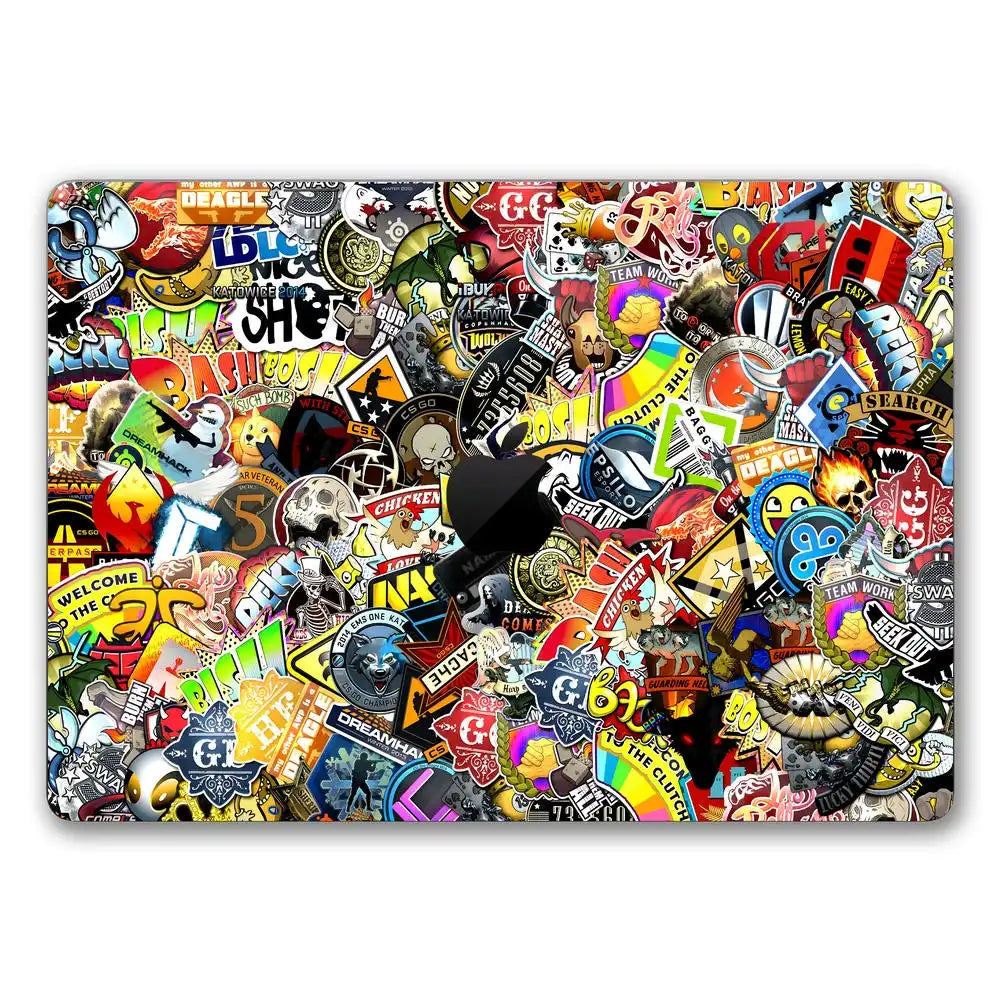 Colorful Sticker Bomb Collage Laptop Skin for MacBook | Buy Online Now ...