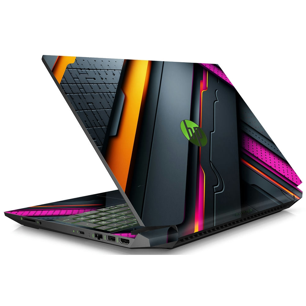 Shop Futuristic Neon Striped Panels Laptop Skin for HP | Buy Online Now ...