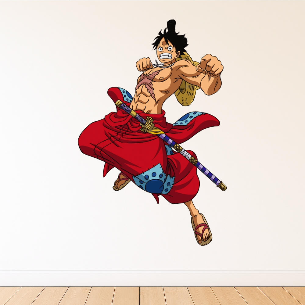 Luffy Fighting Pose Premium Large Size Wall Decal | Buy Online Now ...