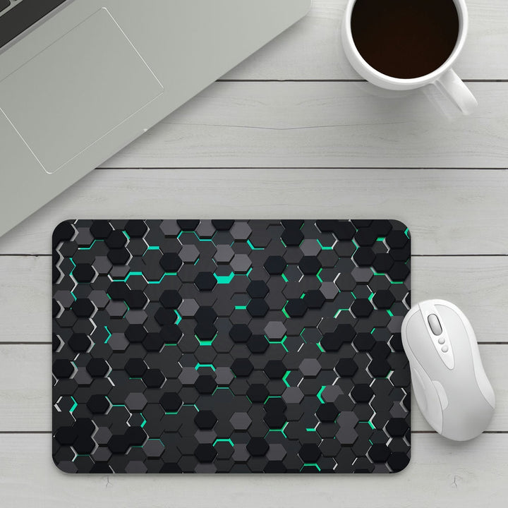 Stylish Hexagon GlowAbstract Fluid Art Mouse Pad - Premium Desk ...