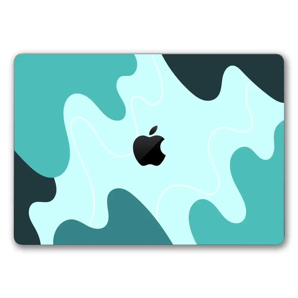 Turquoise Abstract Waves Pattern Laptop Skin for MacBook | Buy Online ...