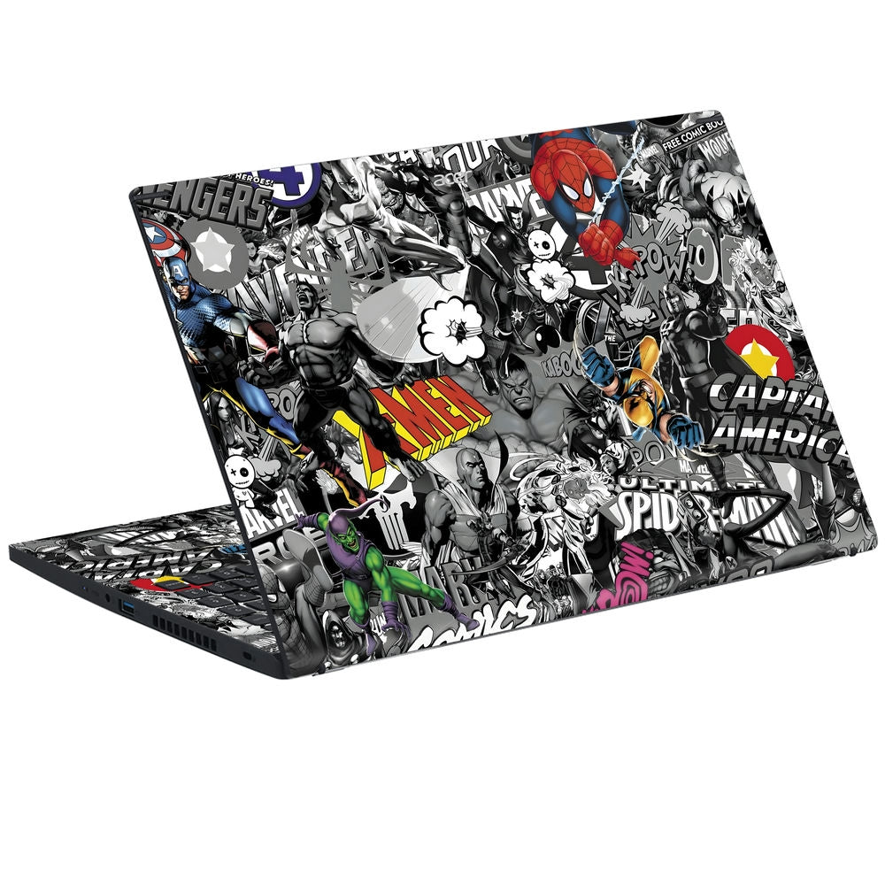 Shop Superheroes Sticker Bomb Laptop Skin for Acer | Buy Online Now ...