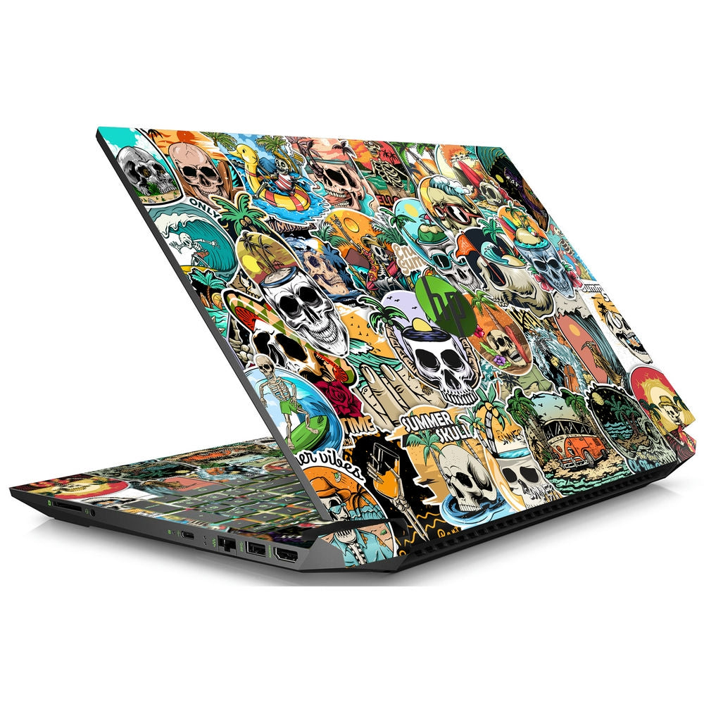 Shop Summer Skull Sticker Bomb Laptop Skin for HP | Buy Online Now ...