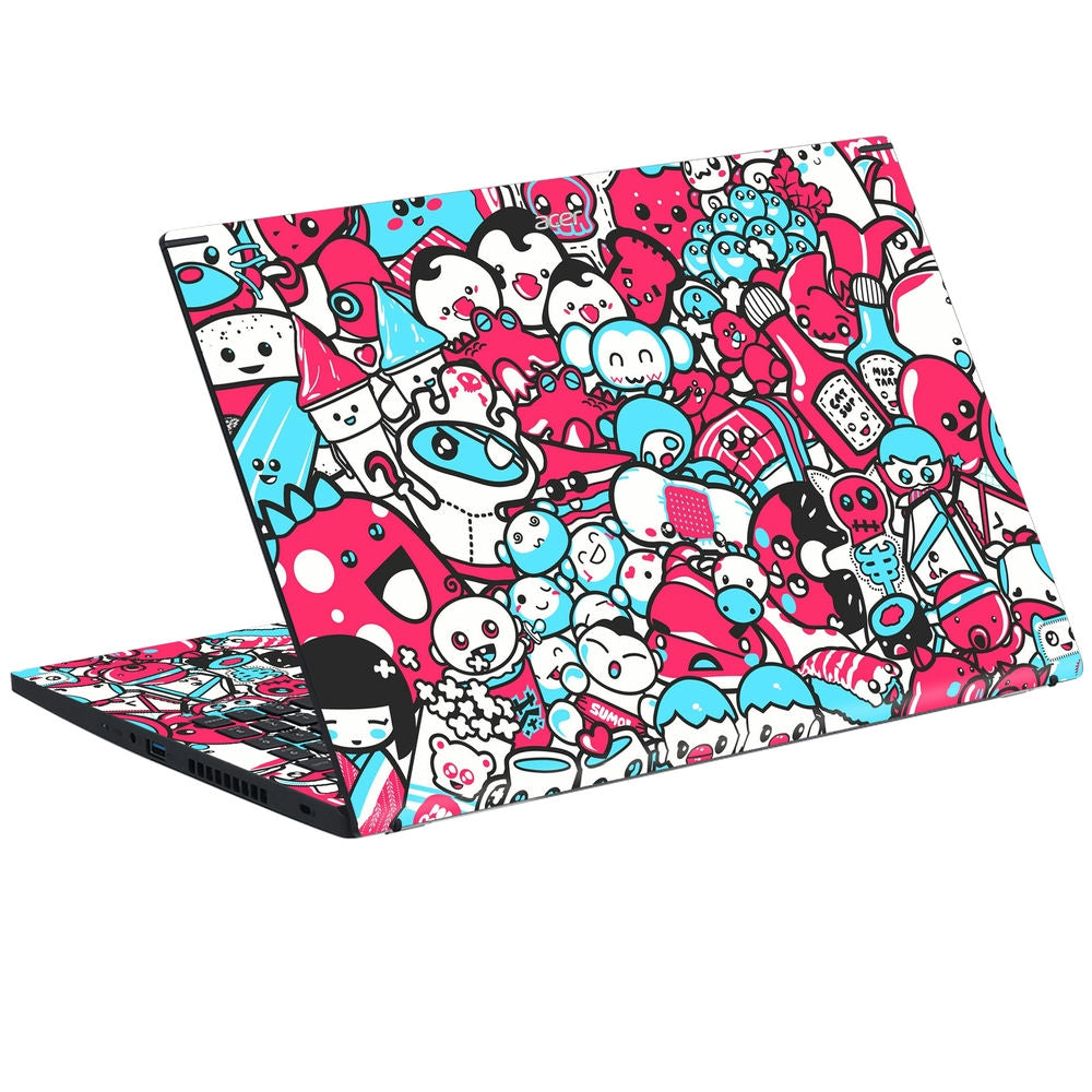 Shop Red Blue Faces Laptop Skin for Acer | Buy Online Now – SkinsLegend