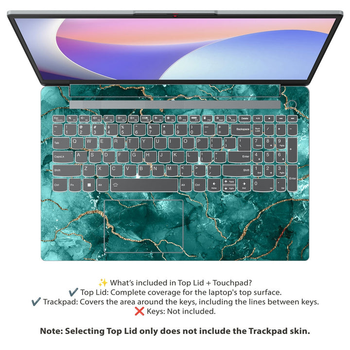 Shop Marble Goldern Line Pattern Laptop Skin for Lenovo | Buy Online ...