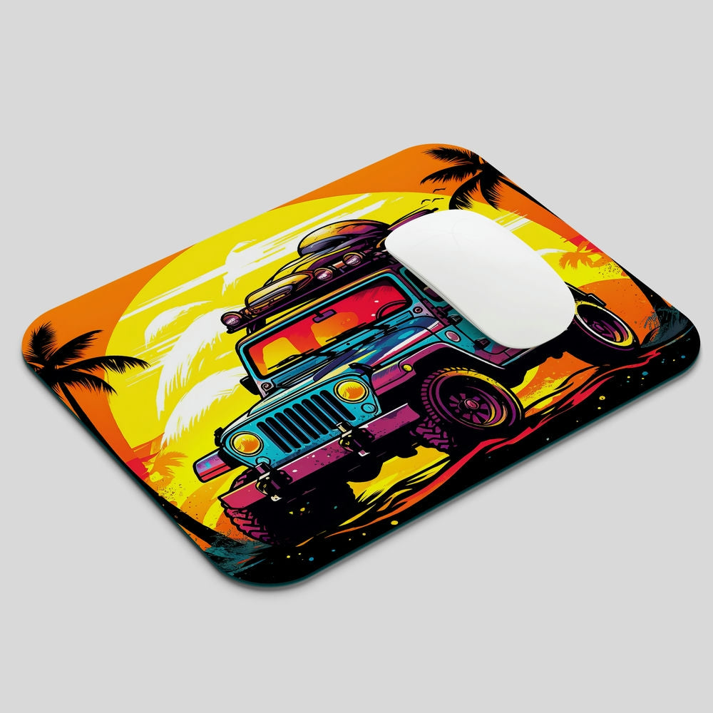 Stylish Retro Beach JeepAbstract Fluid Art Mouse Pad - Premium Desk ...