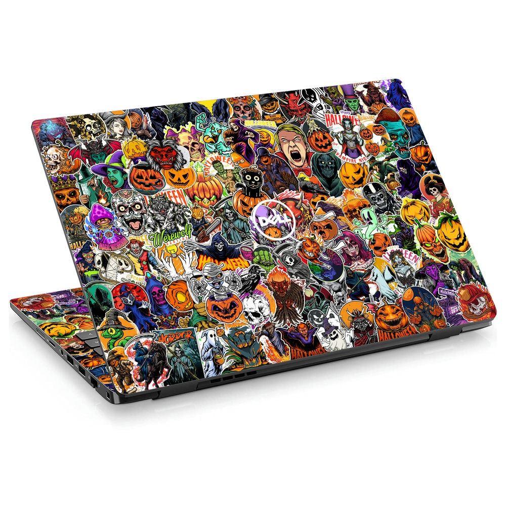 Shop Halloween Sticker Bomb Laptop Skin for Dell | Buy Online Now ...
