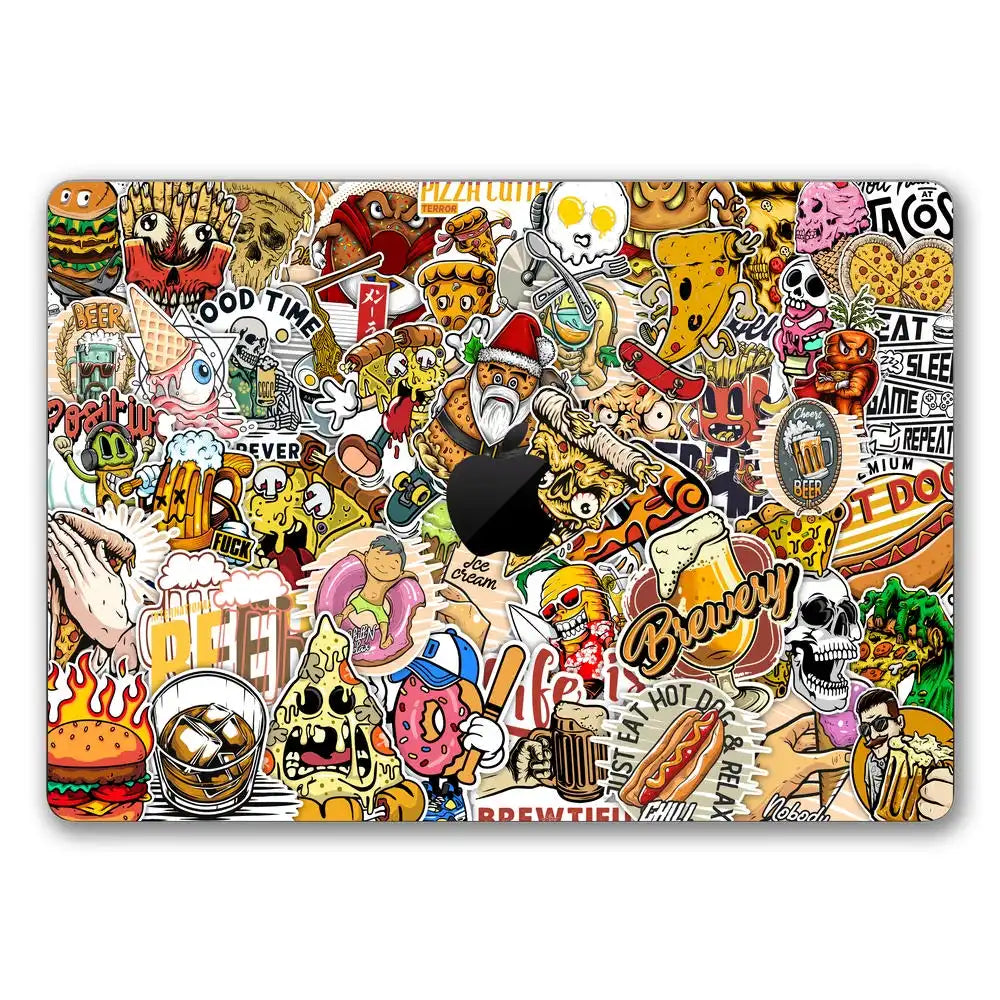 Pizza Sticker Bomb Laptop Skin for MacBook | Buy Online Now – SkinsLegend