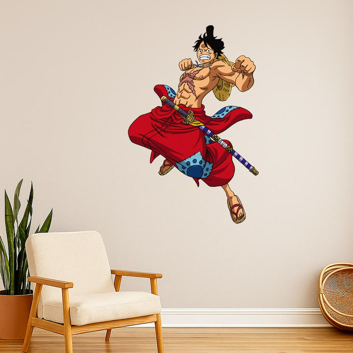 Luffy Fighting Pose Premium Large Size Wall Decal | Buy Online Now ...