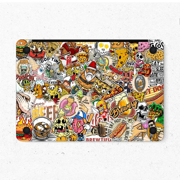 Pizza Sticker Bomb Laptop Skin for MacBook | Buy Online Now – SkinsLegend