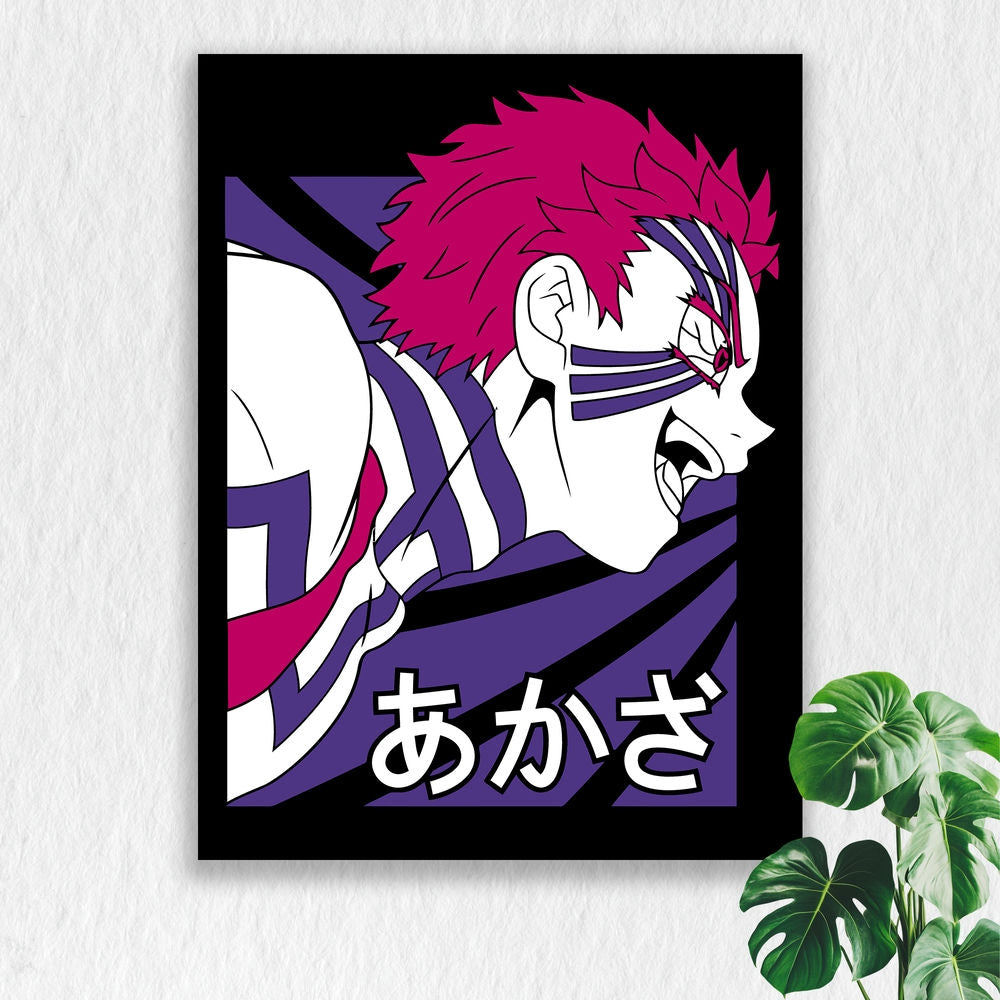 Self Adhesive Textured Vinyl Poster - Demon Slayer Akazas Wrath ...
