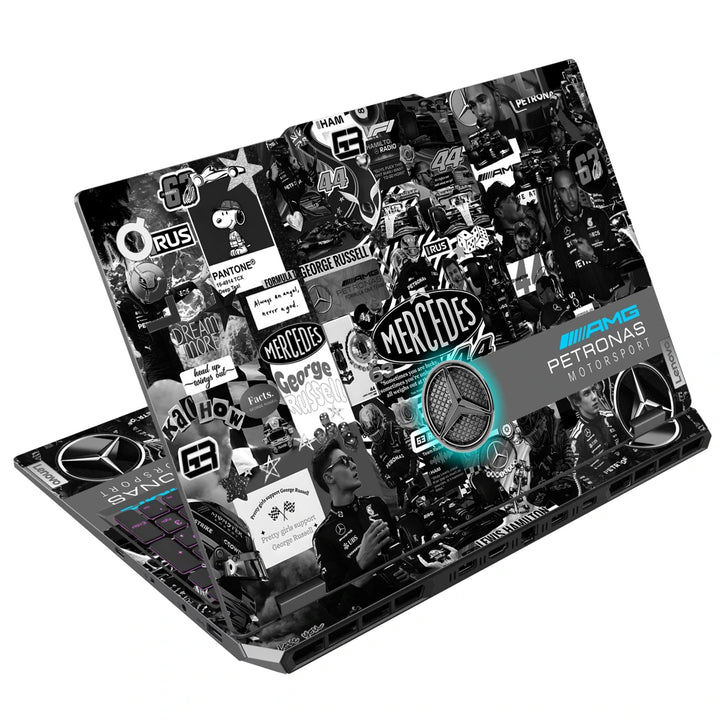 Mercedes F1 Car Driver Collage Laptop Skin | 3D Embossed 3M Vinyl ...
