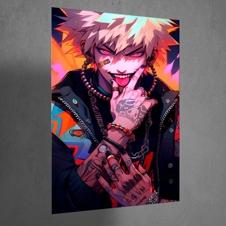 High-Quality Metal Posters - Anime Smiling Rebel | Vibrant Colors ...
